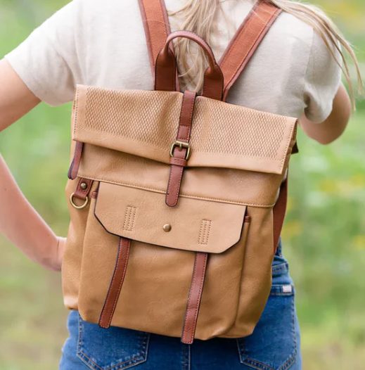 Stone Laser Cut Flap Backpack | Classy & Chic Boutique